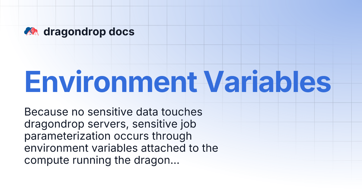 Environment Variables | dragondrop docs